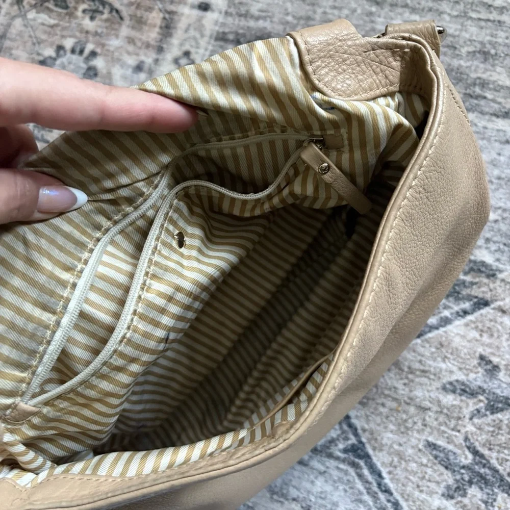 kate spade | Bags | Kate Spade Hobo Shoulder Bag Taupe Tan Leather ...